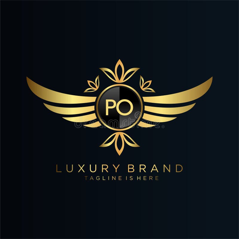 PO Letter Initial with Royal Template.elegant with Crown Logo Vector ...
