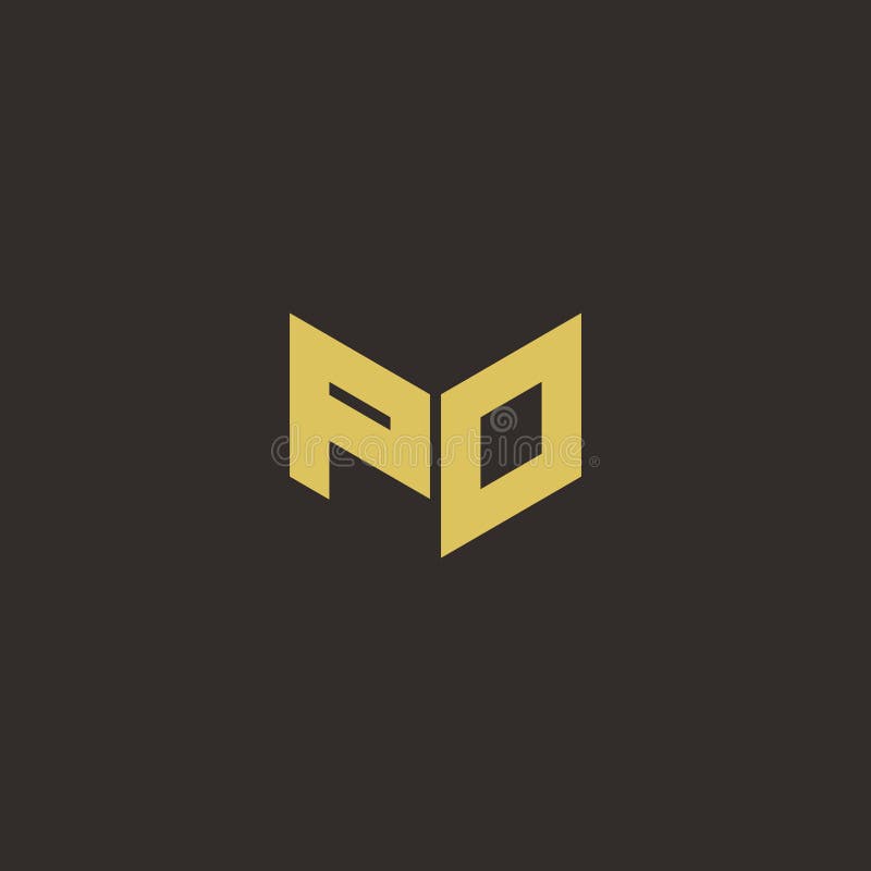 PO Logo Letter Initial Logo Designs Template with Gold and Black ...