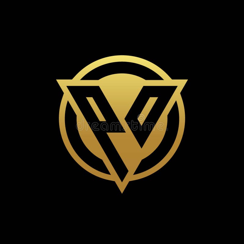 PO Logo Monogram with Triangle Shape and Circle Rounded Isolated on ...