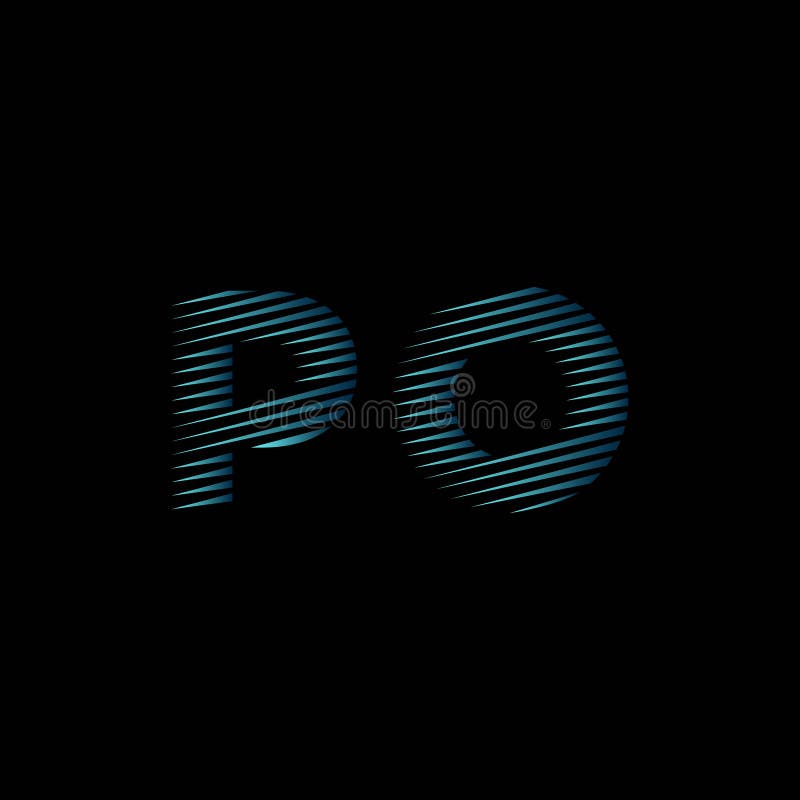 PO Monogram Lines Style Blue Light Vector Stock Vector - Illustration ...