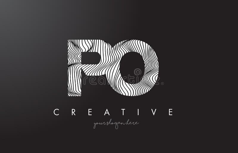 PO P O Letter Logo with Zebra Lines Texture Design Vector. Stock Vector ...