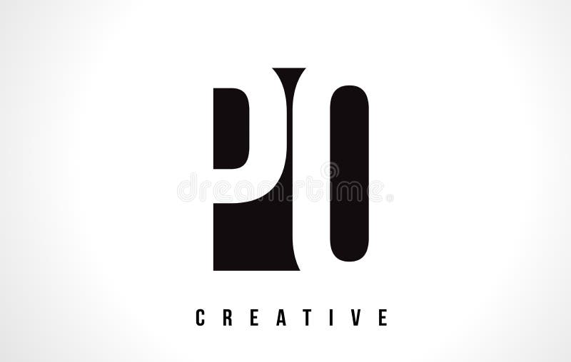 PO P O White Letter Logo Design with Black Square. Stock Vector ...
