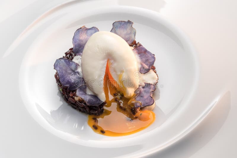 Poached Egg with Liquid Red Yolk Stock Image - Image of pepper, sliced ...