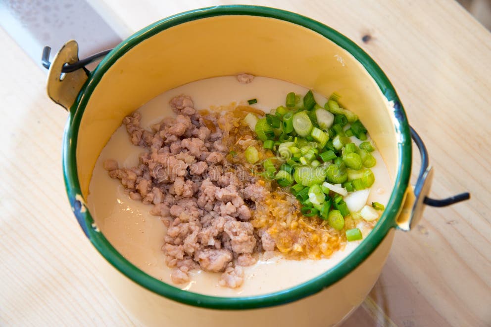 Poached eggs and rice stock photo. Image of basil, rice - 77927022