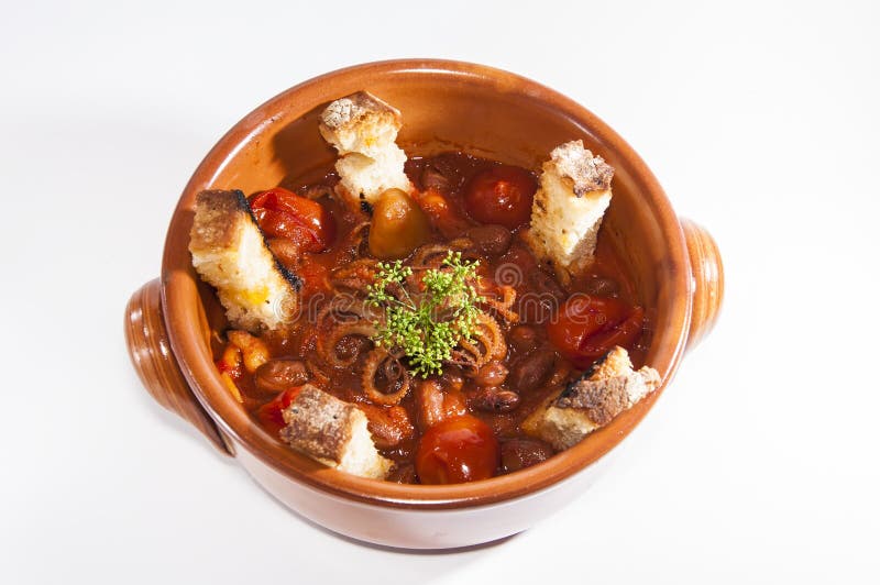 Poached octopus fried stock photo. Image of fried, peasant - 27291766