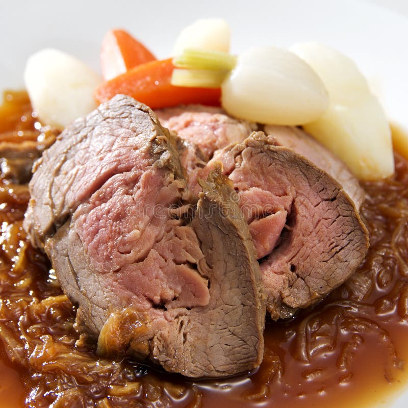 Poached Veal Fillet With Lyonnaise Sauce Stock Photography - Image ...