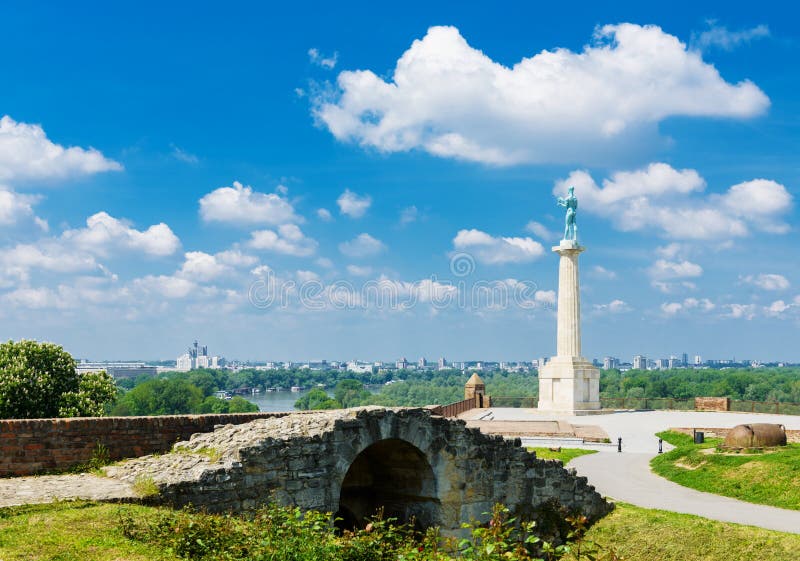 Pobednik Monument (1927) in the Belgrade Fortress Stock Photo - Image ...