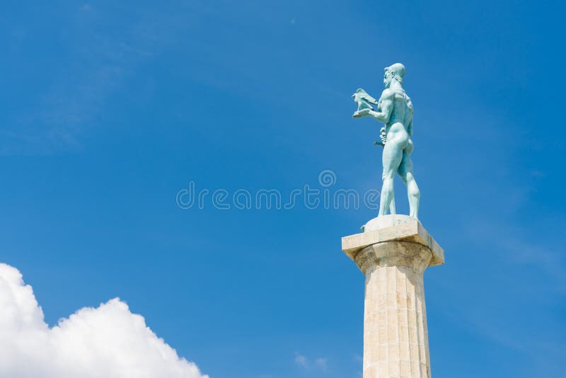Pobednik Monument (1927) in the Belgrade Fortress Stock Photo - Image ...