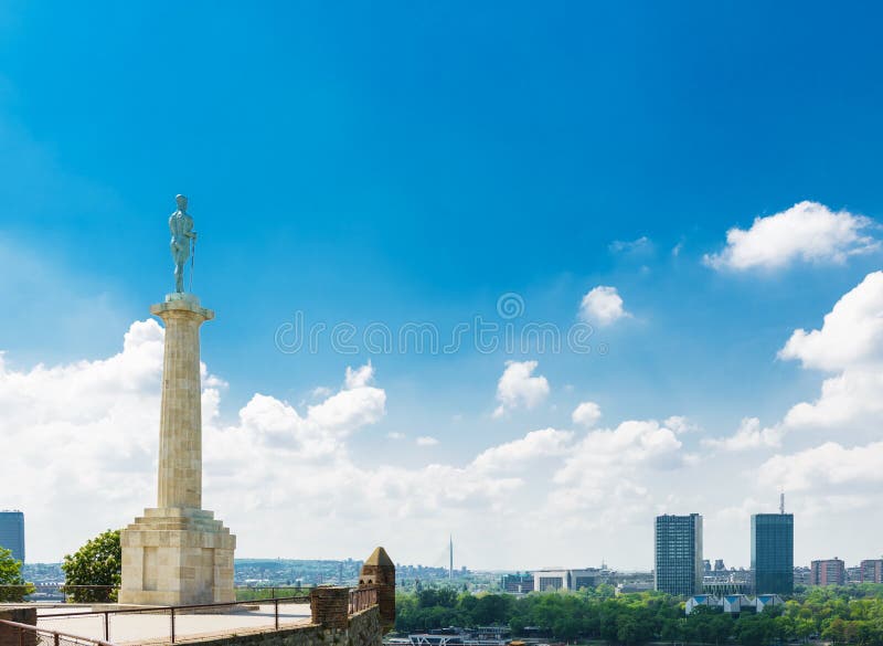 Pobednik Monument (1927) in the Belgrade Fortress Stock Photo - Image ...