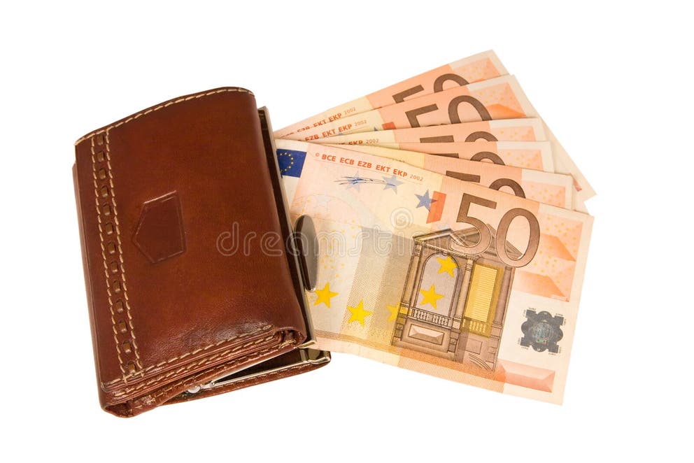 Pochette Avec D'euro Notes, D'isolement Image stock - Image du achat ...