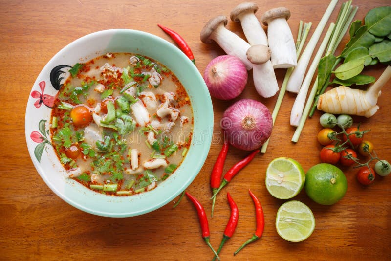Pock spicy soup stock photo. Image of leaves, lemon, garlic - 83044656