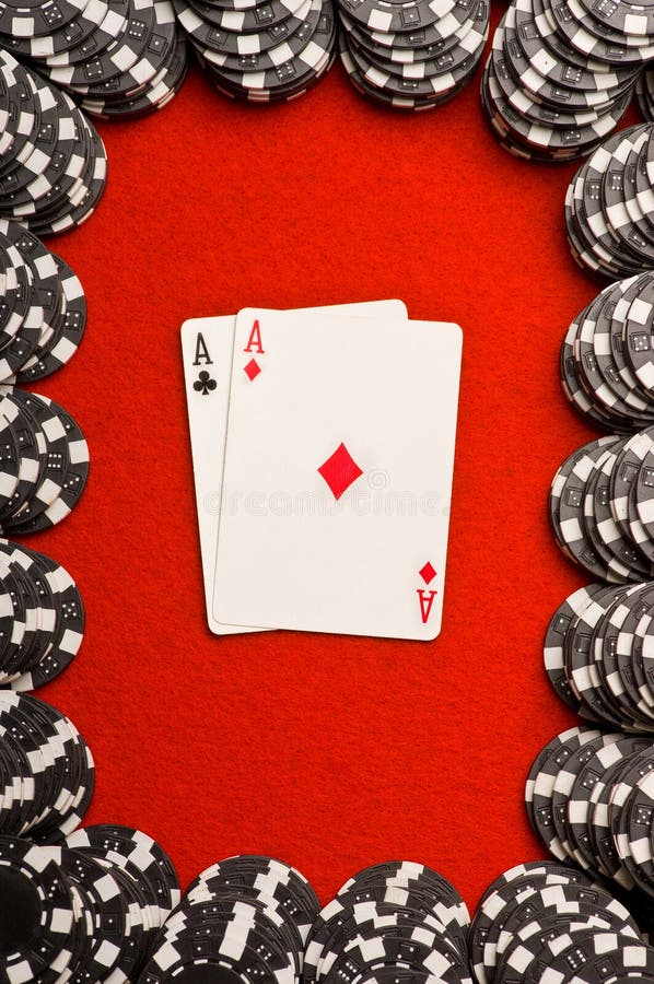 Pocket Aces on Red Felt stock photo. Image of colour - 12003720