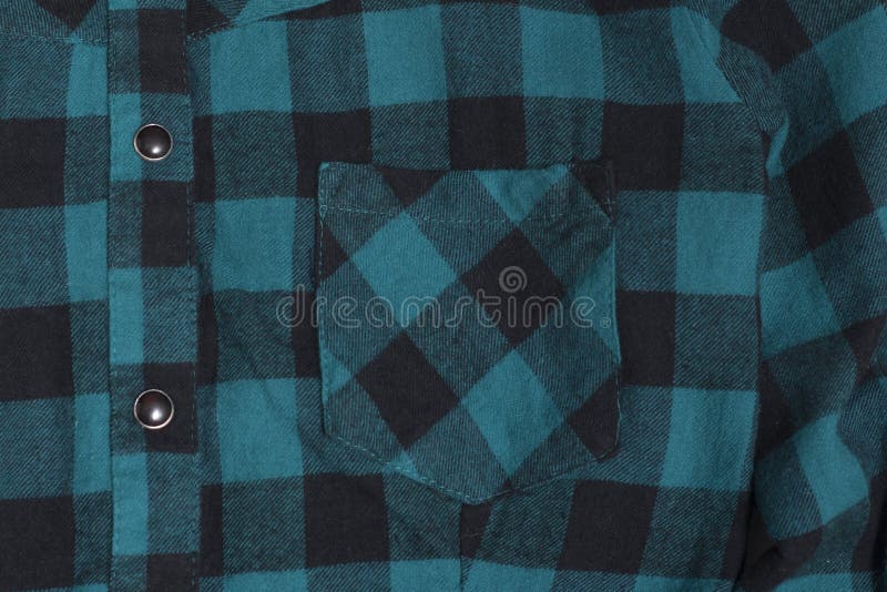 Pocket of Checkered Black and Green Textured Fabric. Close-up Stock ...