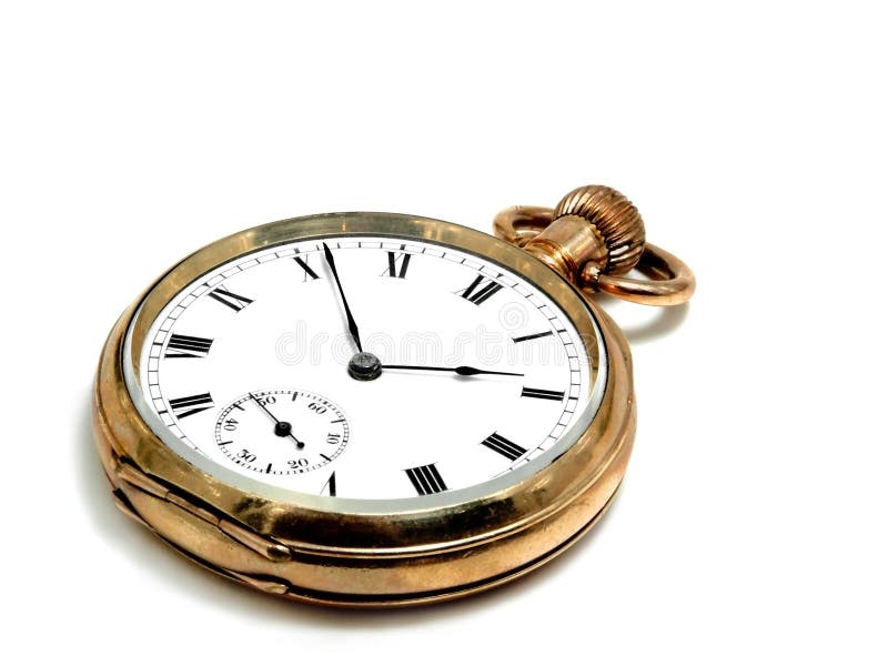 Pocket clock in gold stock photo. Image of clipping, date - 2152322
