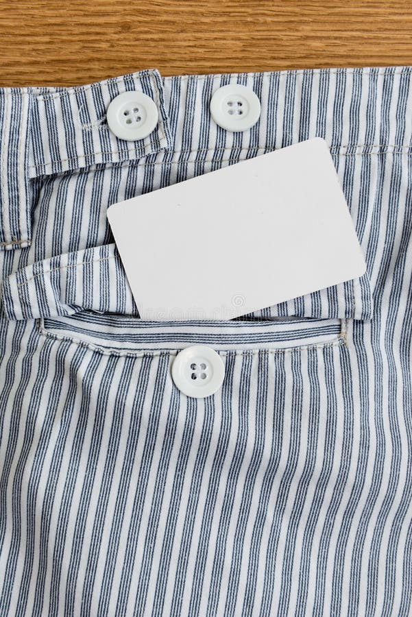 Pocket with a Credit Card or Calling Card or Name Card Stock Image ...