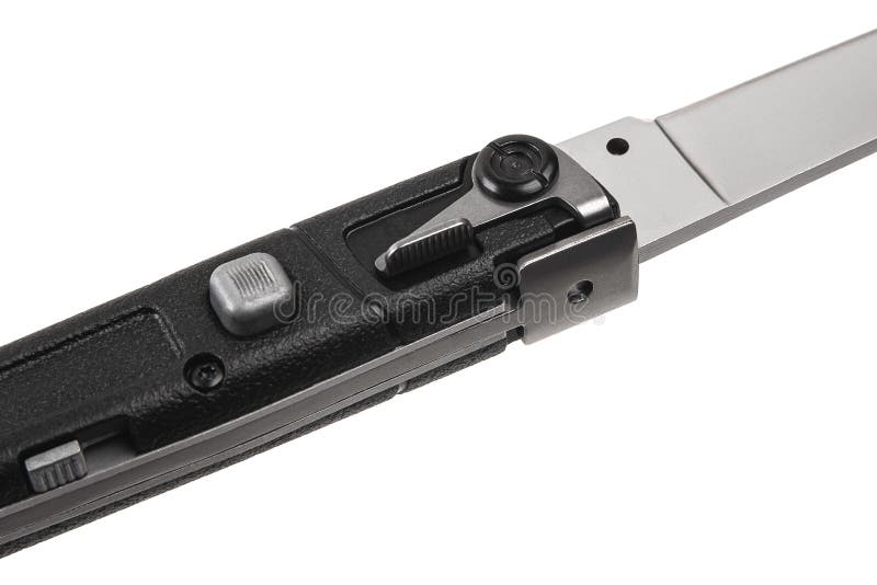 Pocket Folding Knife Isolate on White Back. Compact Metal Sharp Knife ...