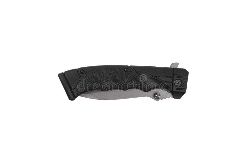 Pocket Folding Knife Isolate on White Back. Compact Metal Sharp Knife ...
