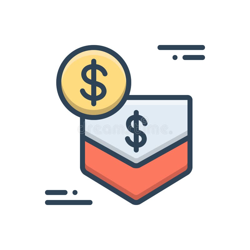 Color Illustration Icon for Pocket Friendly Package, Money and Shipping ...