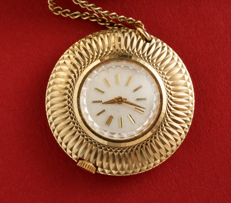 Pocket Golden Watch with Chain Stock Image - Image of antique ...