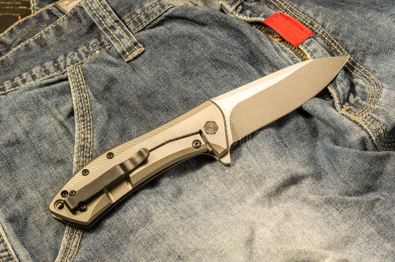 Pocket Knife. the Reverse Side of the Knife. View from Above. Warm Mood ...