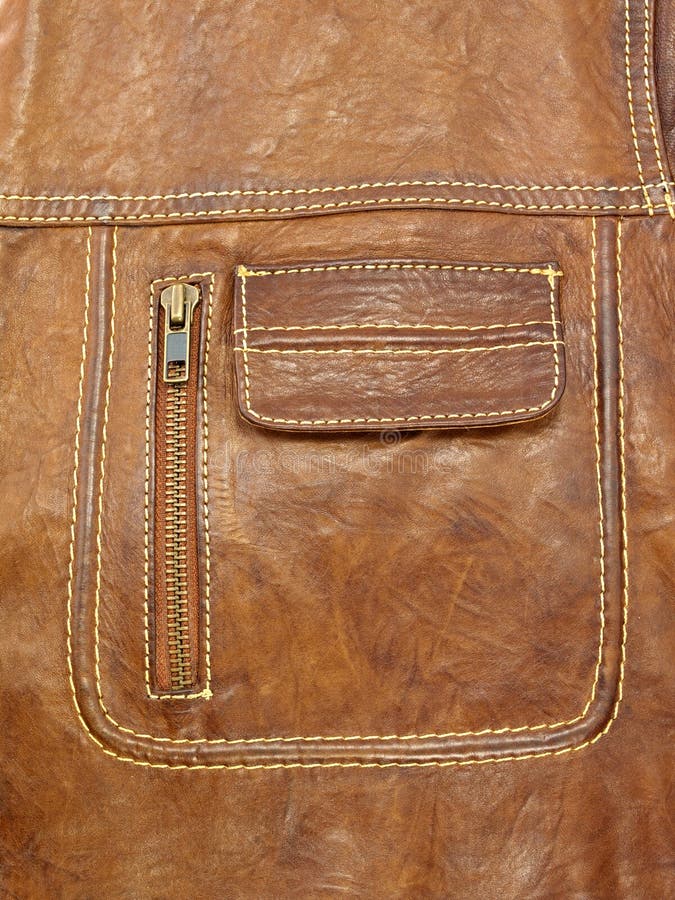 Pocket of leather jacket stock image. Image of fashion - 5000701