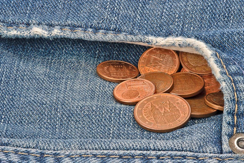 Pocket-money stock image. Image of coins, trouser, cent - 18408679