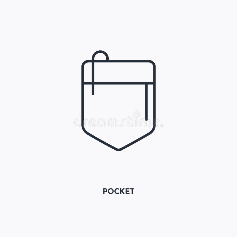 Pocket Outline Vector Icon. Thin Line Black Pocket Icon, Flat Vector ...