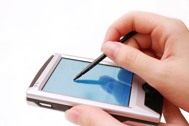 Pocket Planner stock image. Image of hands, electronics - 118605