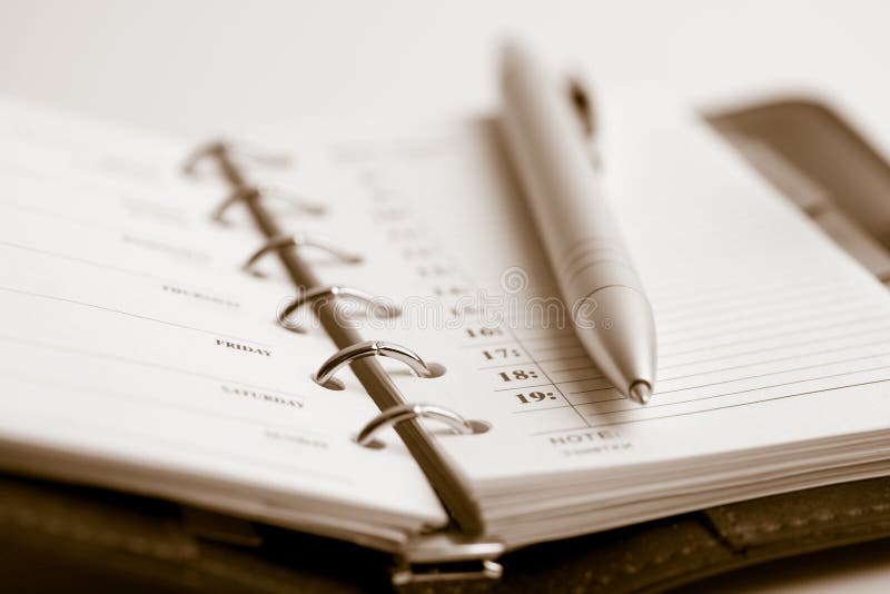 Planner and pen stock photo. Image of marketing, busy - 6732496