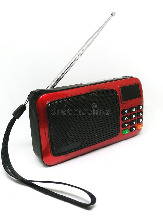 Pocket Radio Receiver.red Color Stock Photo - Image of entertainment ...