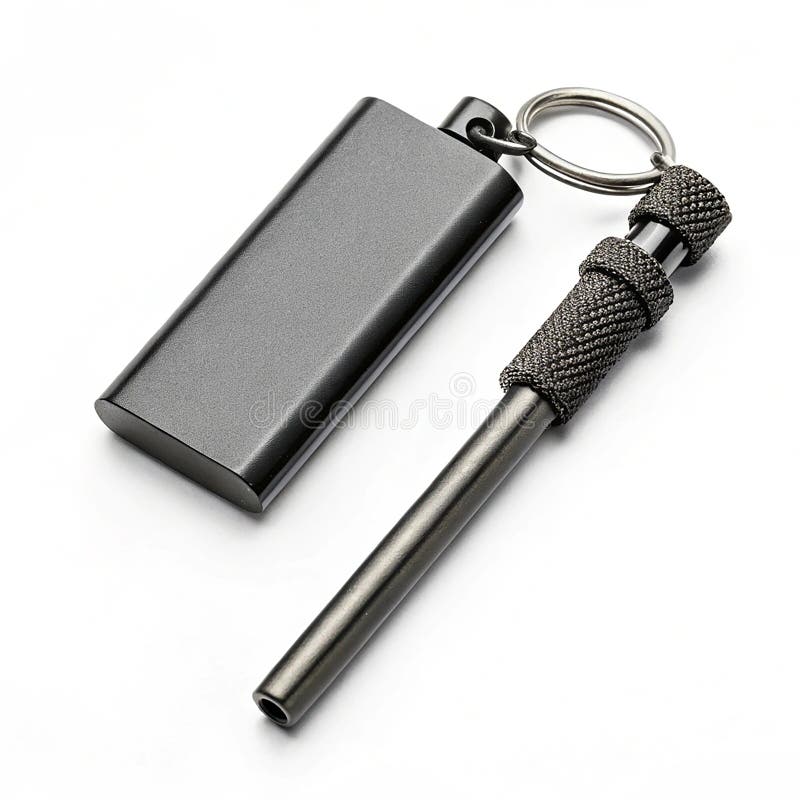 Pocket Sized Fire Starter Tool with Ferro Rod Stock Illustration ...