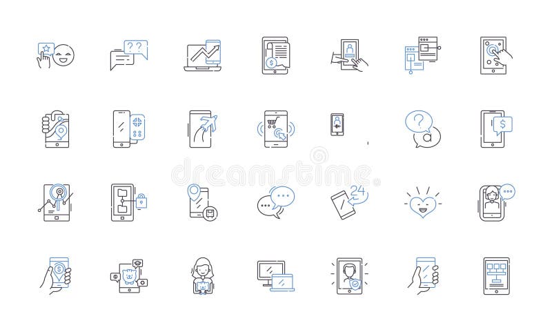 Pocket-sized Line Icons Collection. Portable, Compact, Handheld, Tiny ...