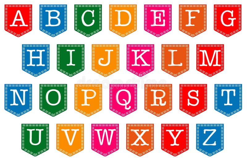 Pocket a to Z stock illustration. Illustration of alphabet - 54426552