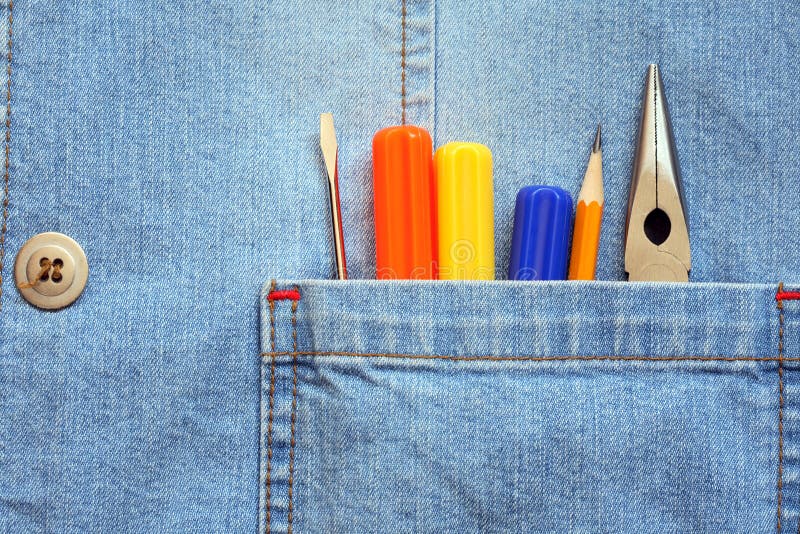 Pocket with Tools stock image. Image of denim, workman - 20934517