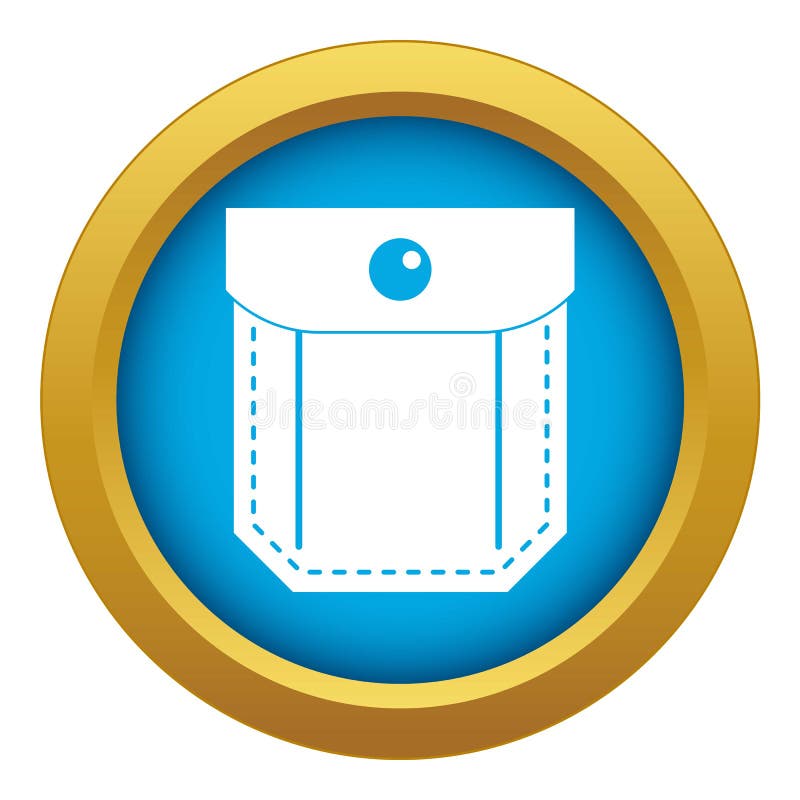 Pocket with Valve and Button Icon Blue Vector Isolated Stock Vector ...