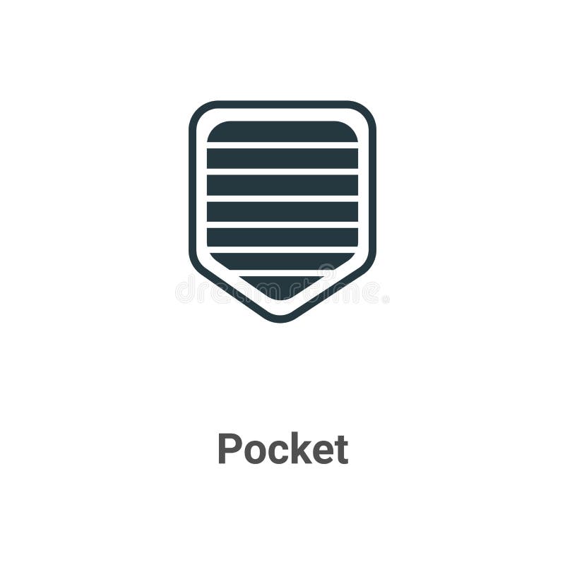 Pocket Vector Icon on White Background. Flat Vector Pocket Icon Symbol ...
