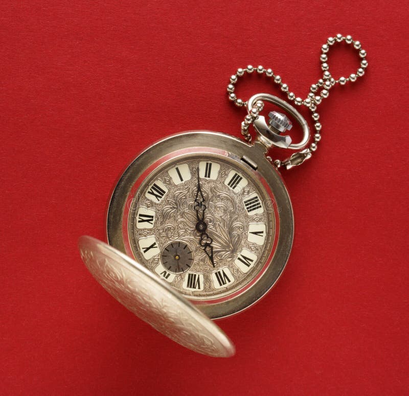Pocket Vintage Watch with Chain Stock Image - Image of dial, detail ...