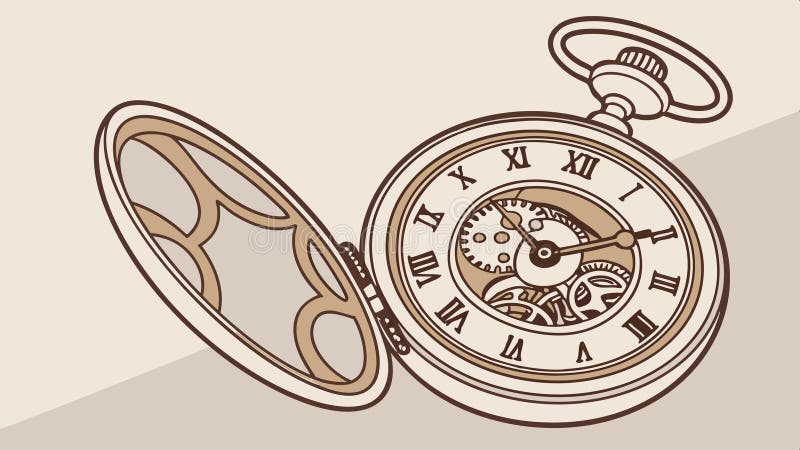 Pocket Watch Chain Vector, Vintage Clock Accessory Design, Time Piece ...