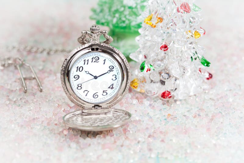 Pocket Watch with Christmas Theme Stock Image - Image of conceptual ...