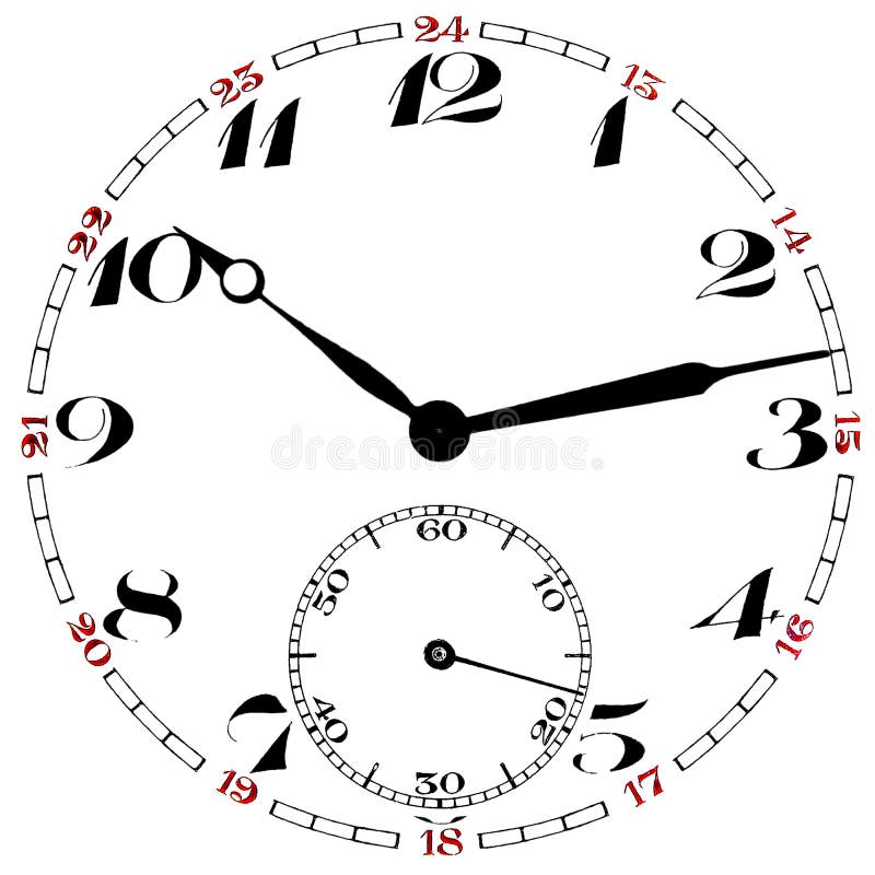 Pocket Watch Clock Face Isolated Stock Illustration - Illustration of ...