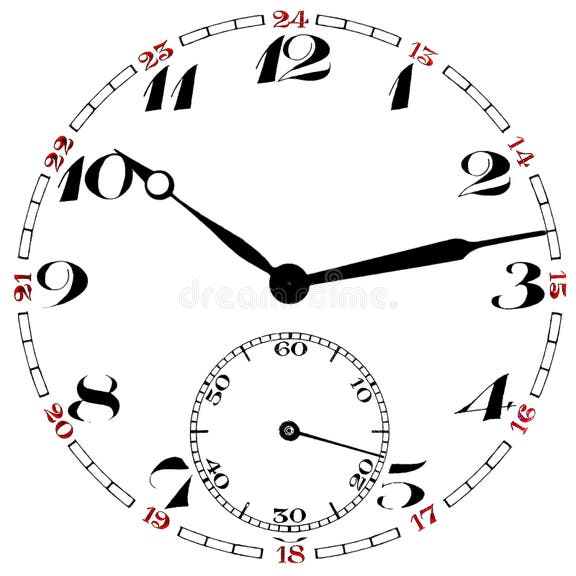 Pocket Watch Clock Face Isolated Stock Illustration - Illustration of ...