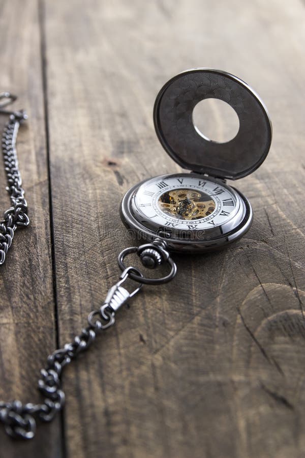 Pocket Watch on Grunge Wooden Table Stock Photo - Image of retro, table ...