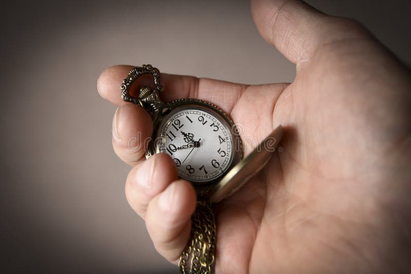 A Pocket Watch in the Hands of a Man Stock Image - Image of macro ...