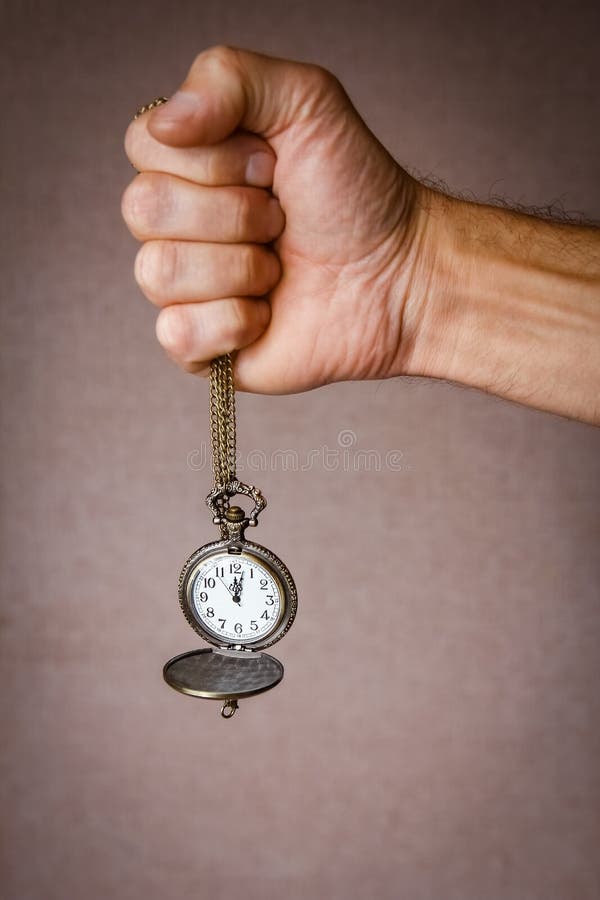 A Pocket Watch in the Hands of a Man Stock Image - Image of golden ...