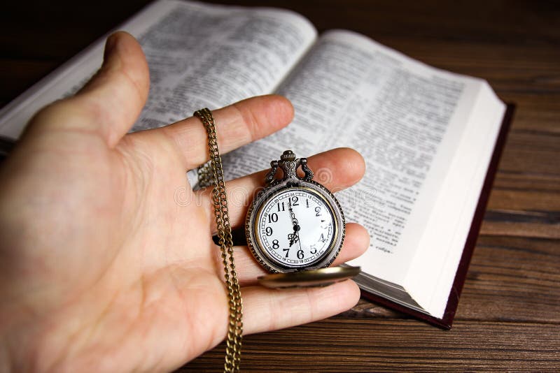 A Pocket Watch in the Hands of a Man Stock Image - Image of metal ...