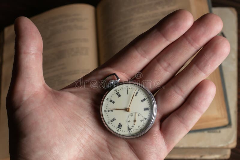 Pocket Watch in the Hands of a Man Stock Image - Image of isolated ...