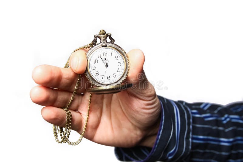 A Pocket Watch in the Hands of a Man Stock Image - Image of handle ...