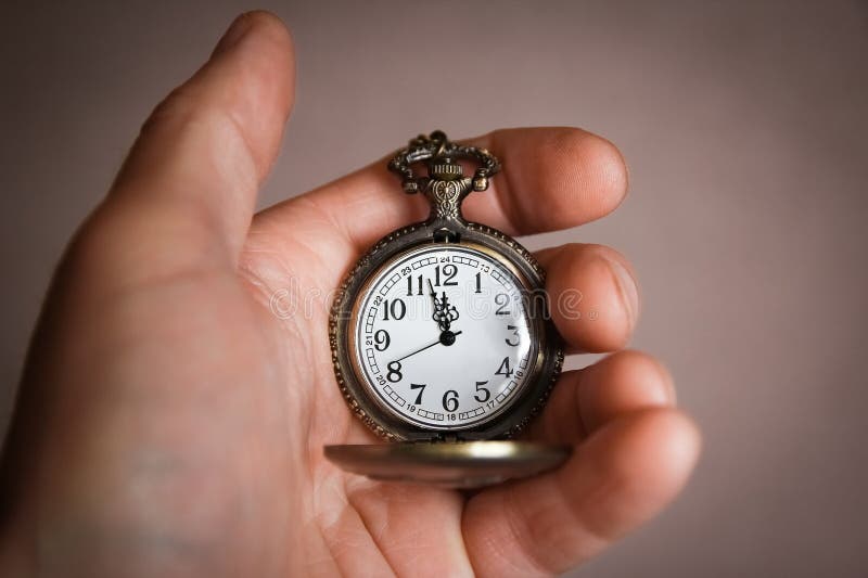A Pocket Watch in the Hands of a Man Stock Image - Image of business ...