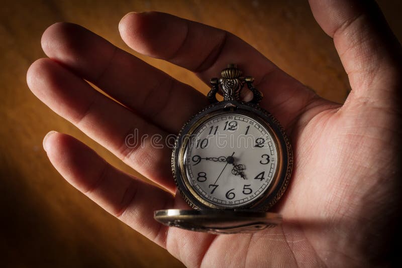 Pocket Watch in Human Hand. Stock Photo - Image of numeral, ancient ...