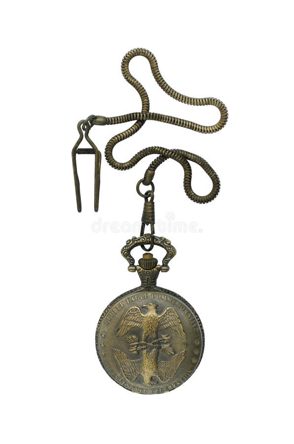 Classic Pocket Watch Isolated on White Background. Editorial ...